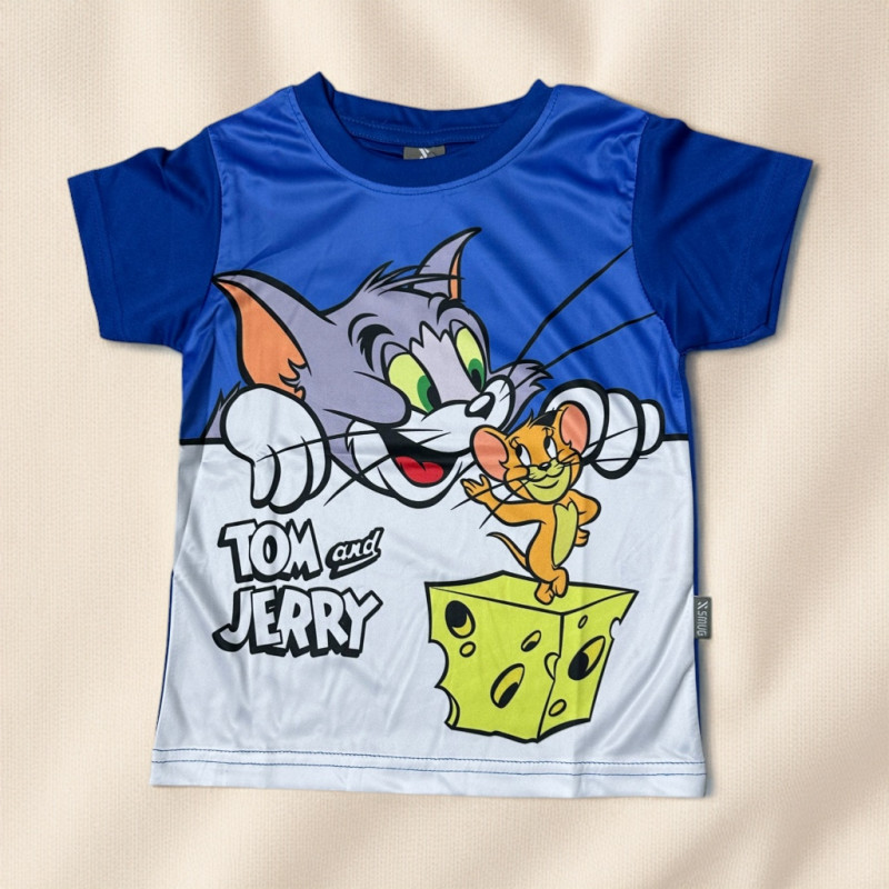 SMUG Kids Premium T-Shirt -Tom and Jerry With Blue-white